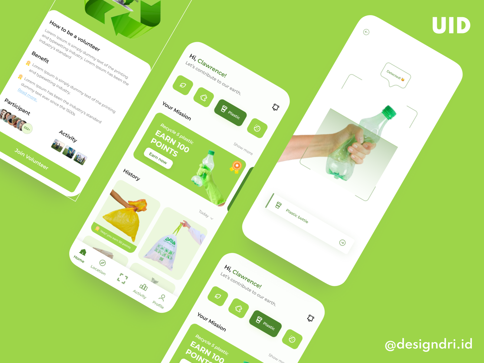 Recycling App | UI Design by Indriyani Puspita on Dribbble