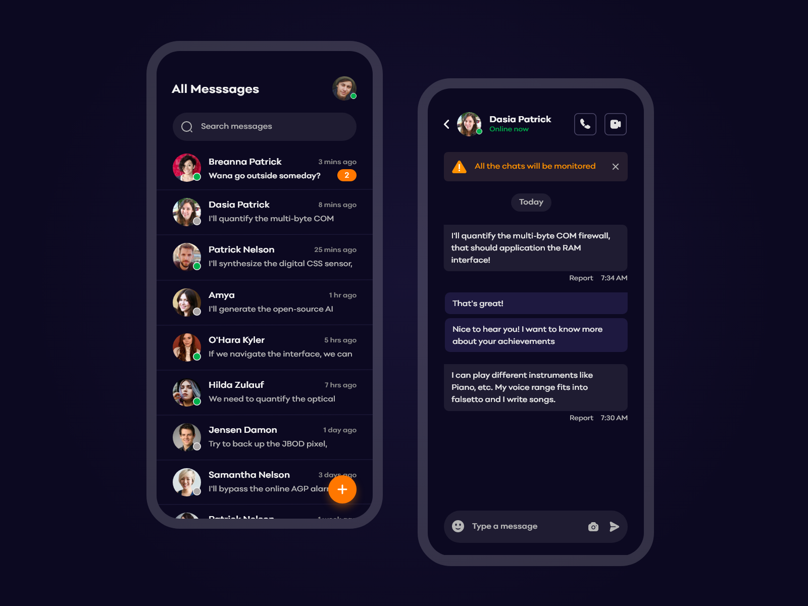 Chat app design by Aamir Mustafa on Dribbble