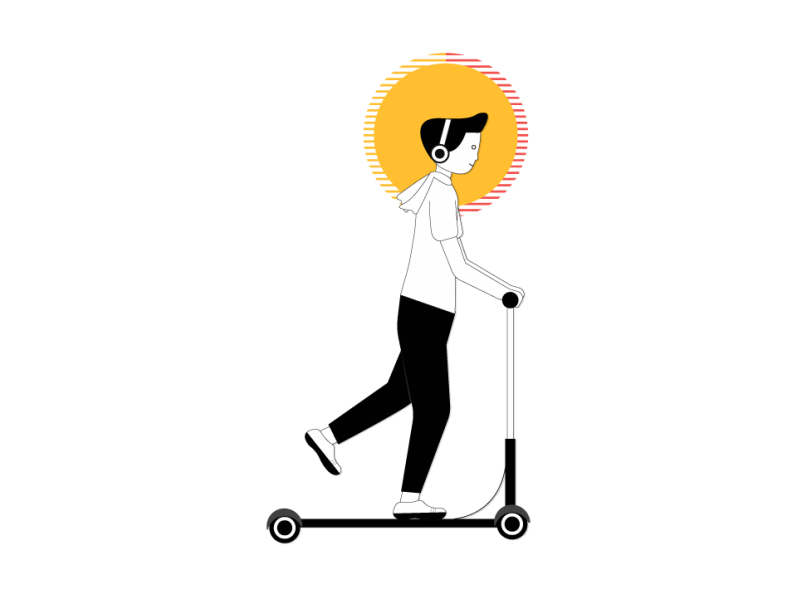 Scooter Illustration by Muhammad Azam on Dribbble