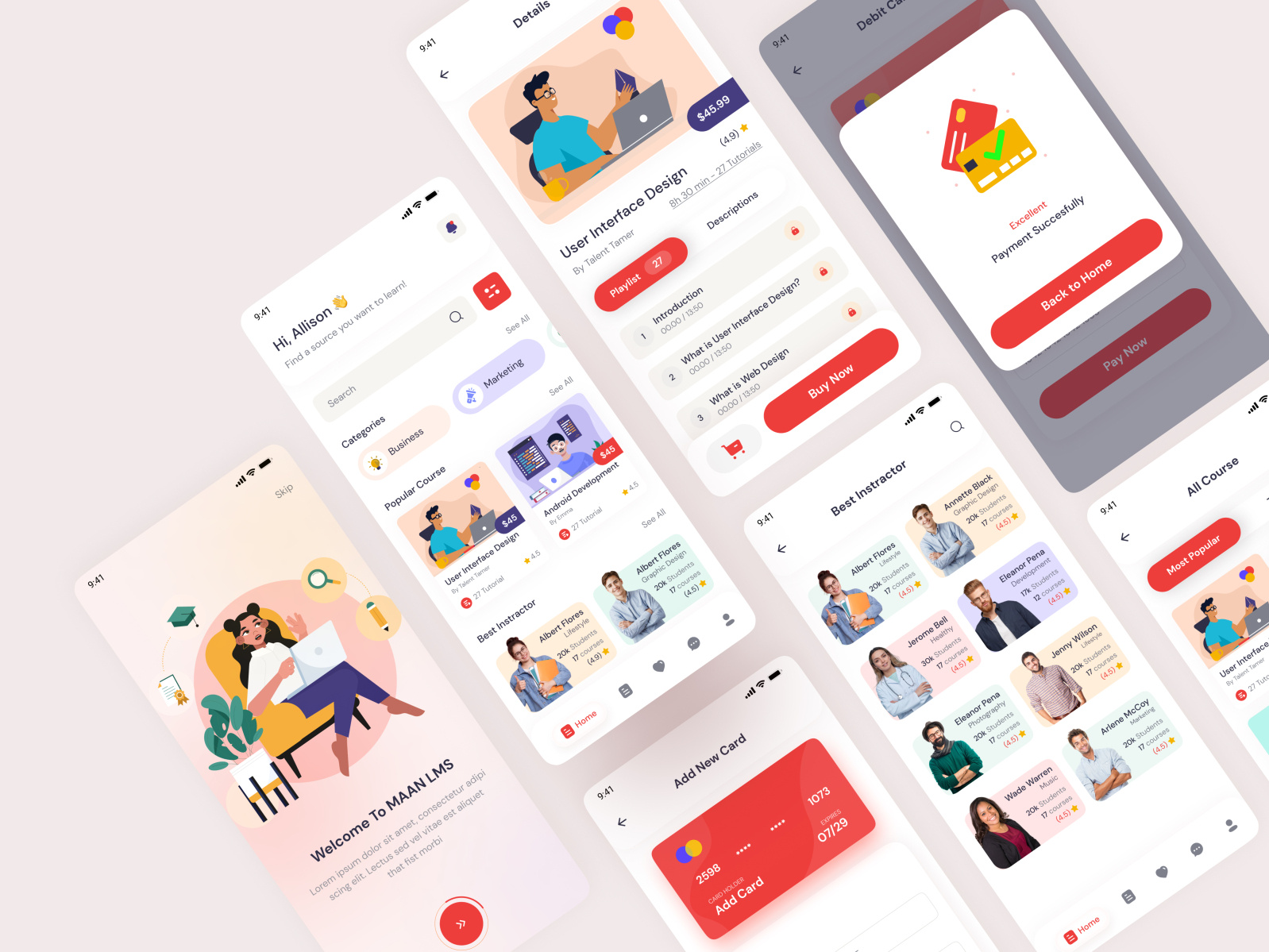 Maan LMS- Student Mobile App UI Kit by Ibne Riead for Md Sahidul islam on Dribbble