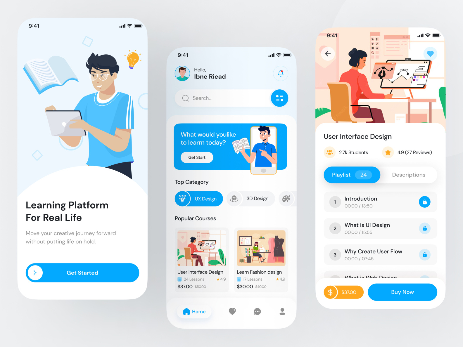 Online Course Mobile App by Ibne Riead for Pixel Navy Agency on Dribbble