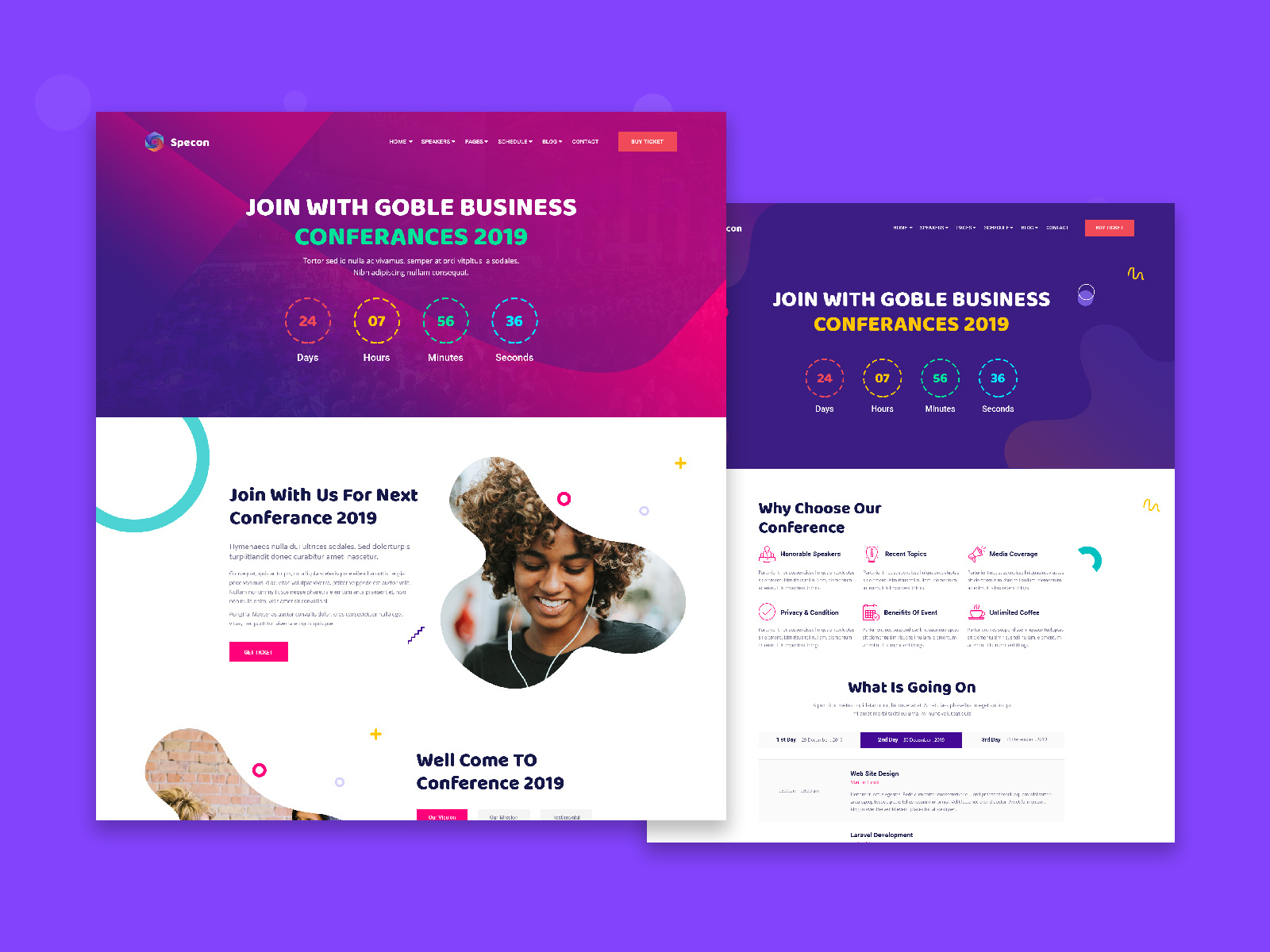 Specon - Conference & Seminar HTML Template by The Soft King on Dribbble