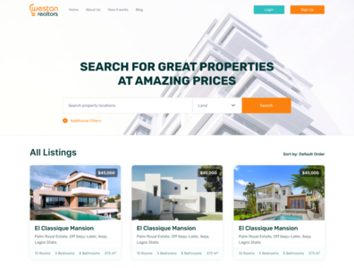 westan realties by Vick Greenfields on Dribbble