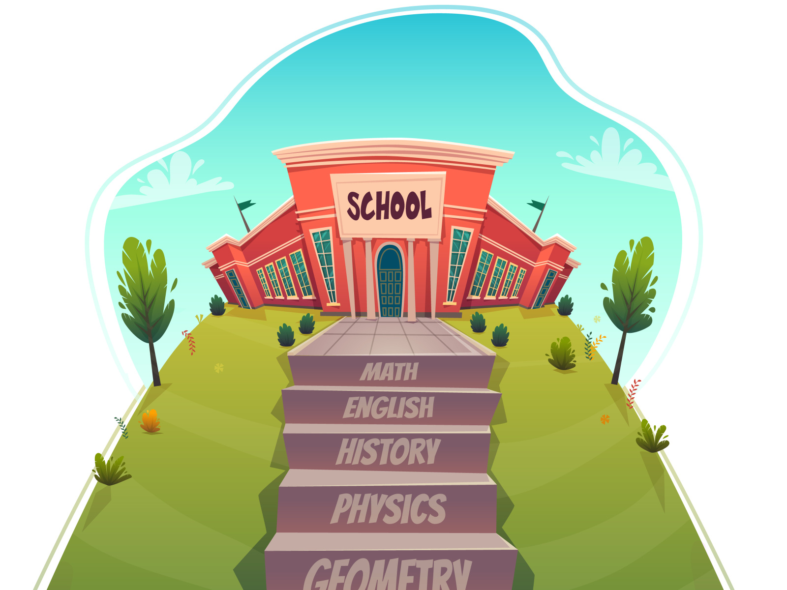 school stairs by Anna Vectorville on Dribbble