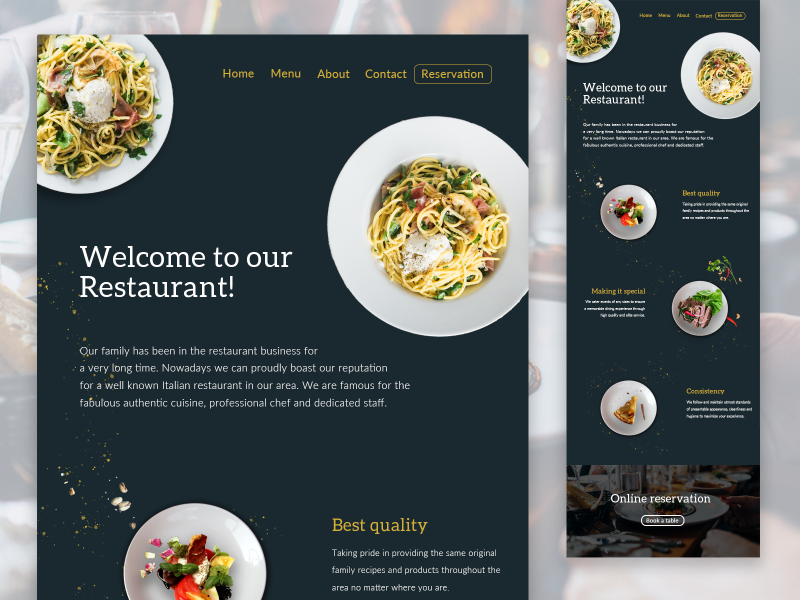 Restaurant Landing Page by Alicja Zimolag on Dribbble