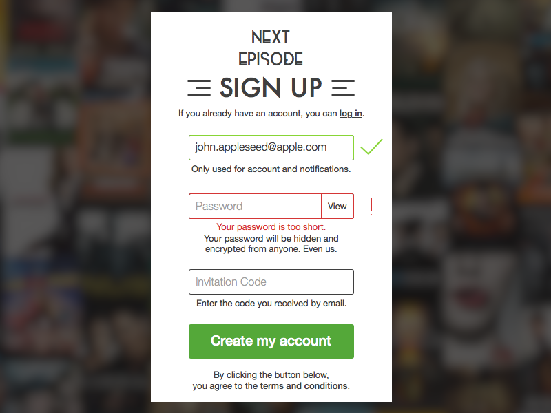 Sign Up screen by Jean-François Goncalves on Dribbble