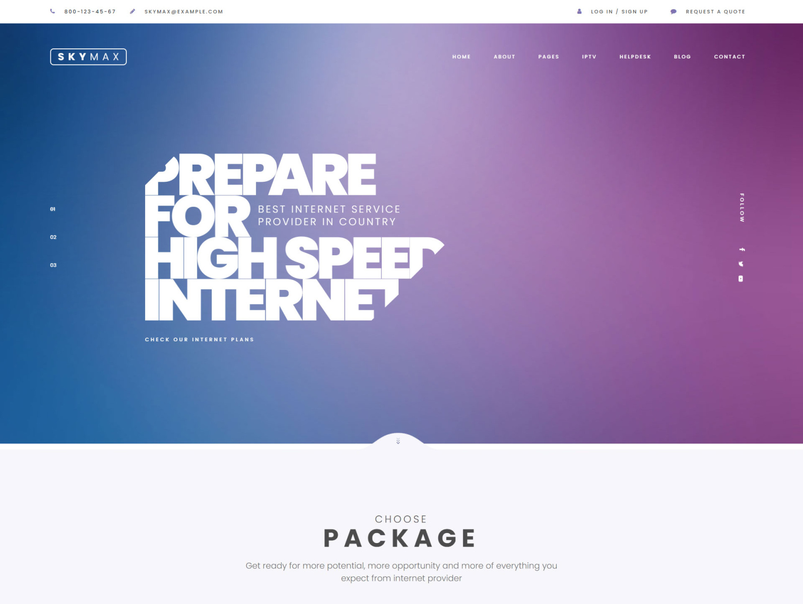 SkyMax - Internet Technologies & Telecom Company theme by Oleg Kost on ...