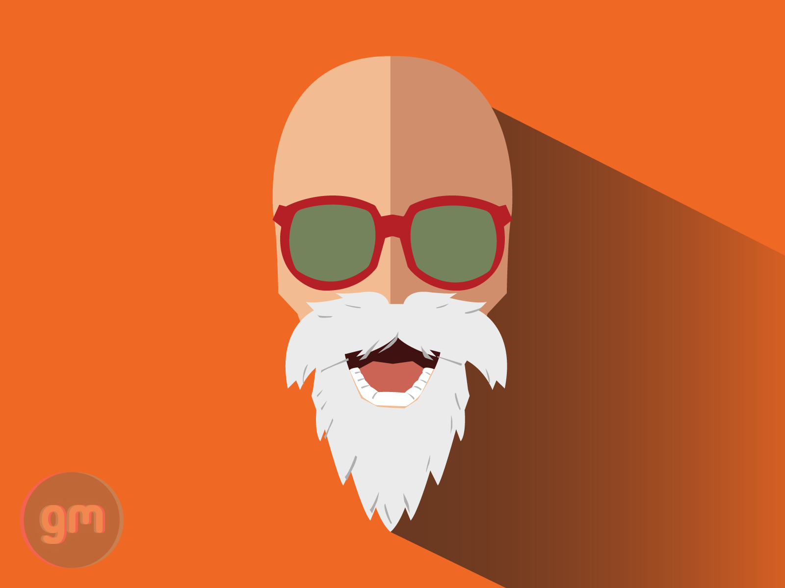 Flat art of Master Roshi from Dragonball Z - Saiyan Saga by ...