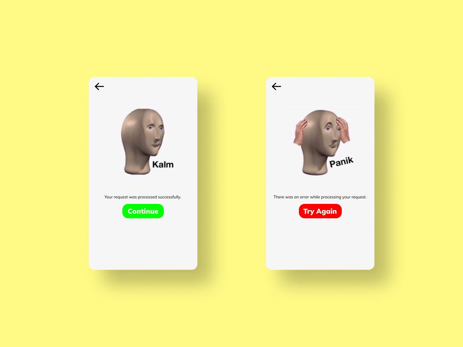 Daily UI #011 Success and Error Flash Cards by Ishan walia on Dribbble