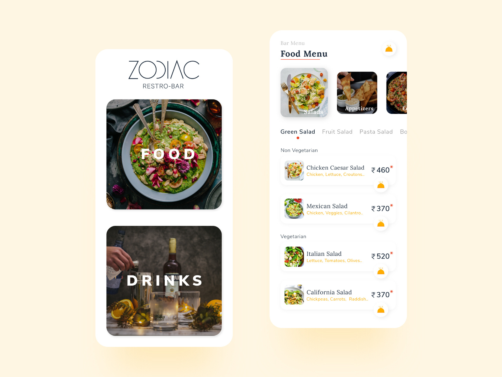 Food Menu App by Jahnavi Seth on Dribbble
