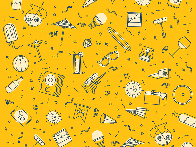 Summer Party Pattern by Berenice Méndez on Dribbble