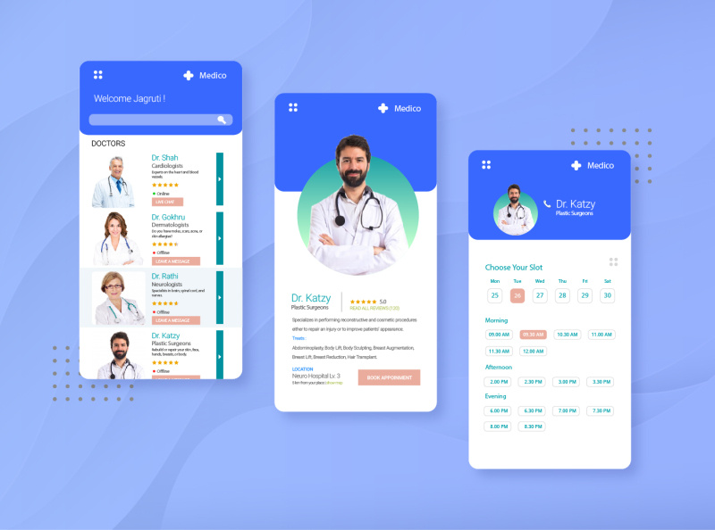 Medico - Find out the best Doctor | Mob UI | App UI by Jagruti Shah on ...