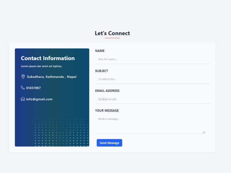 Tailwind CSS Contact Components By Yujesh K C On Dribbble tailwind-css-contact-components-by-yujesh-k-c-on-dribbble