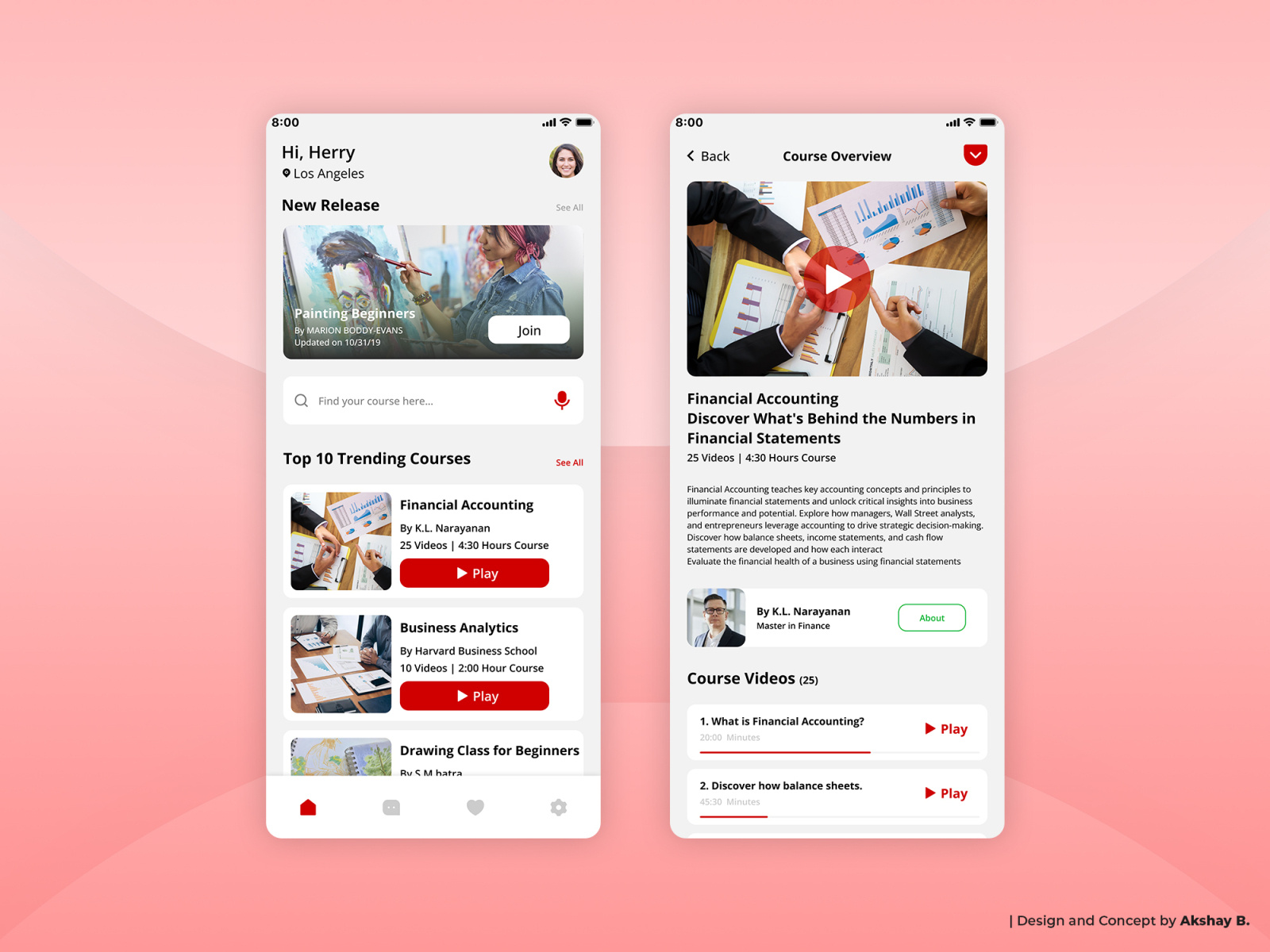 Online Education App UI/UX Design by Akshay Babariya on Dribbble