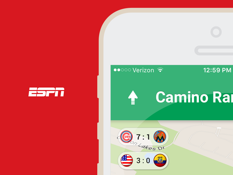 Google Maps - ESPN Sports Layer by Leonardo Schneider on Dribbble