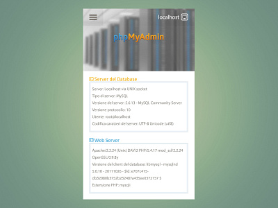 PhpMyAdmin Concept by Enrico Cantile on Dribbble