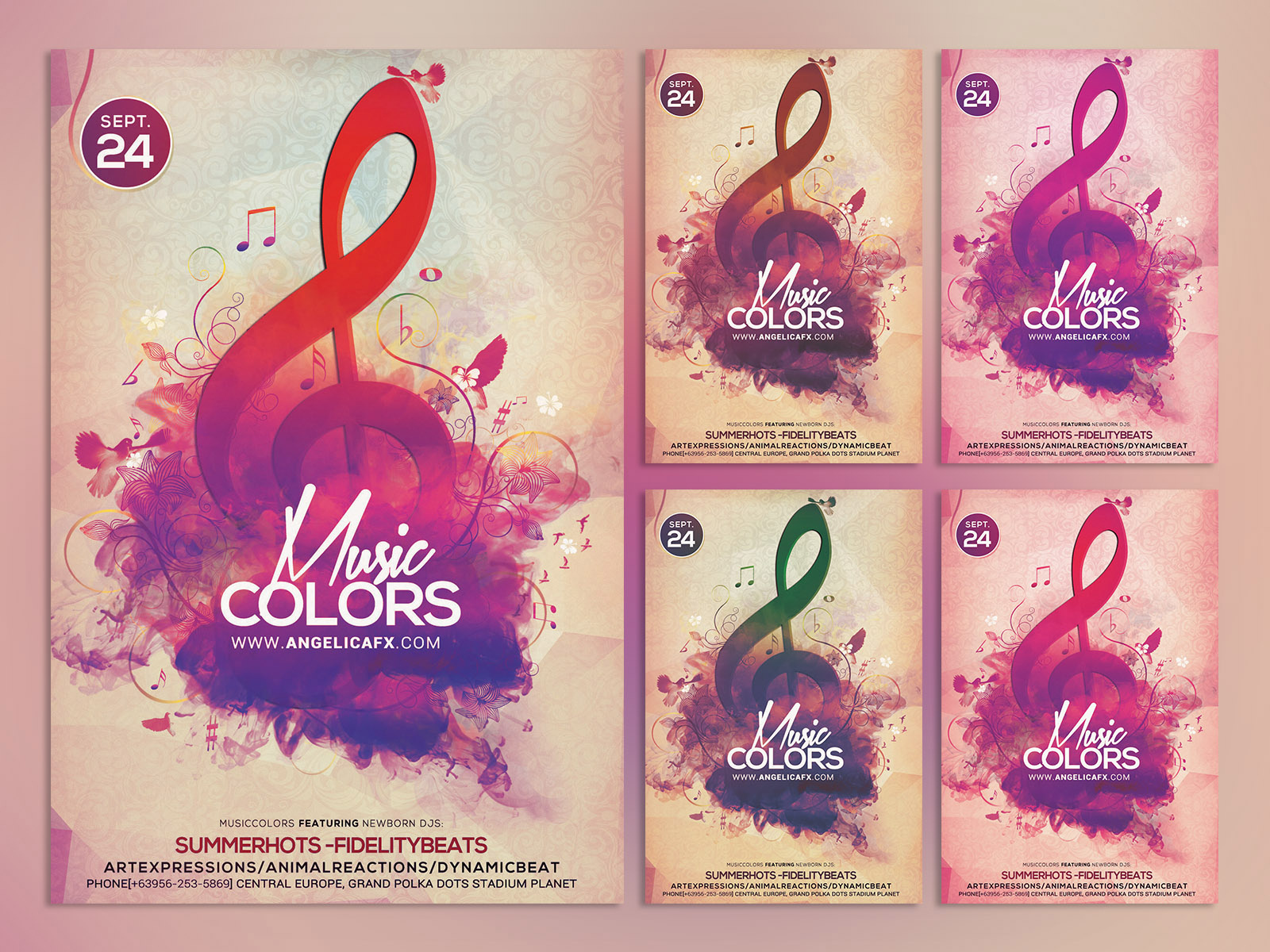 Music Colors Photoshop Flyer Template by Angelica Fx on Dribbble