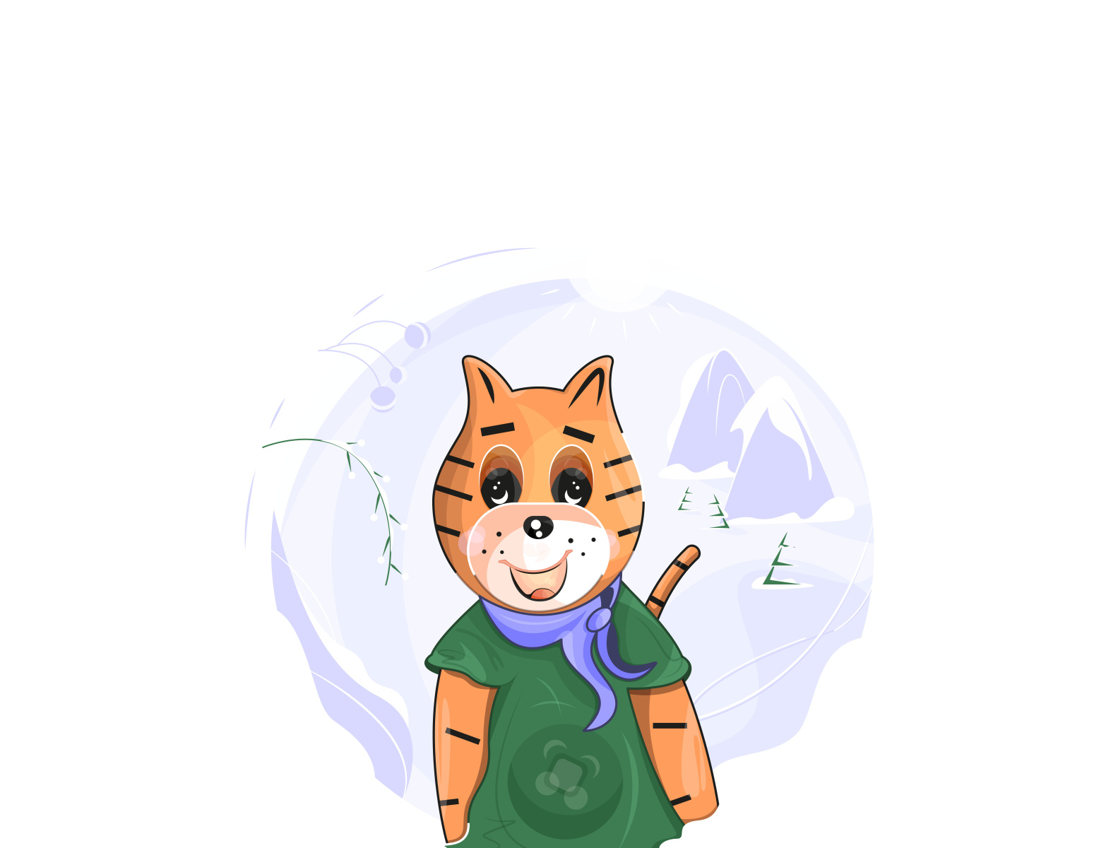 Tiger waiting for spring in winter by Klavdiya on Dribbble