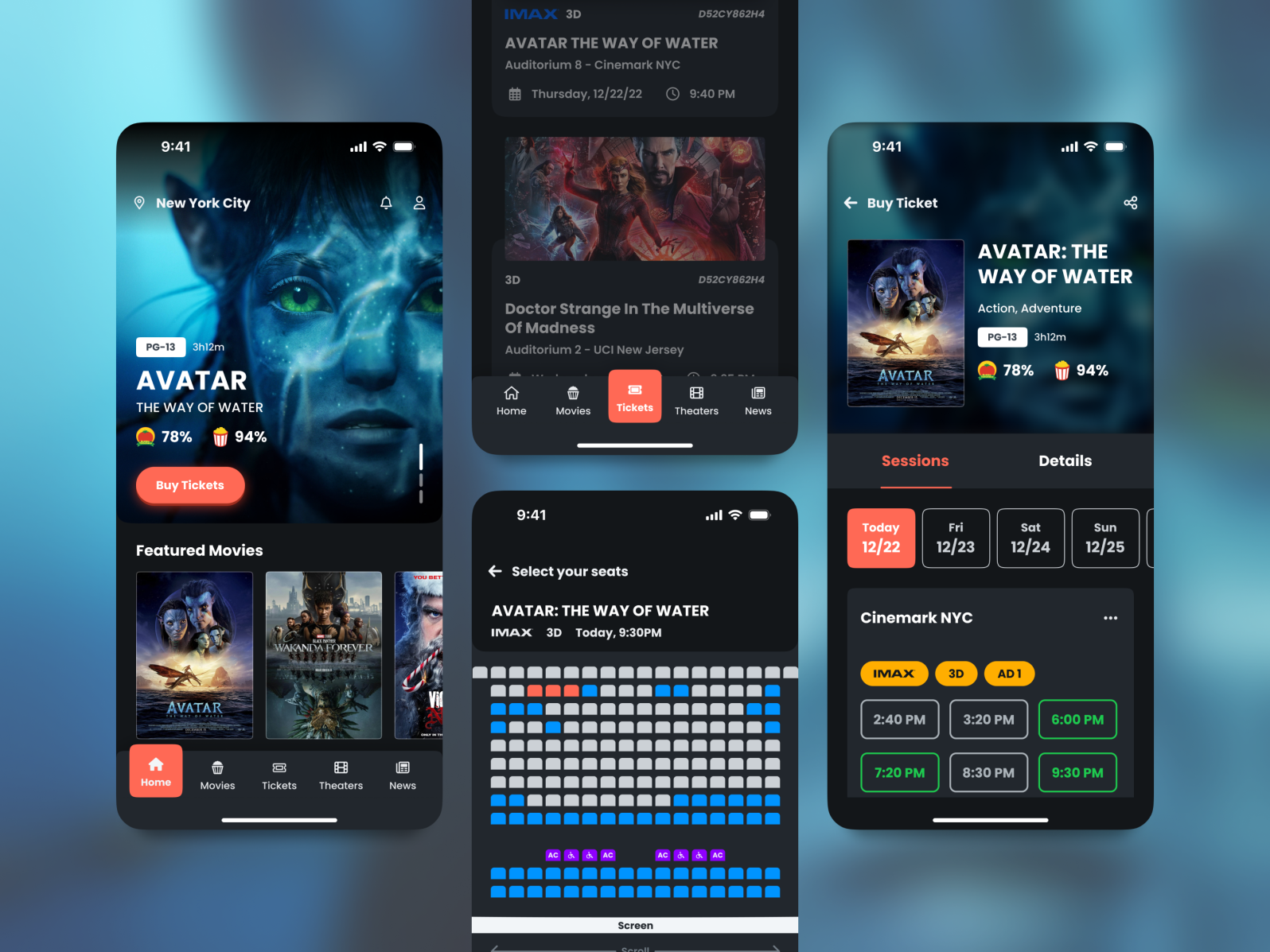 Movie Theater Tickets App by Alisson Birck on Dribbble