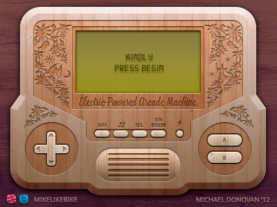 Handheld Video Game UI (Wooden Vintage) by Mike Donovan on Dribbble