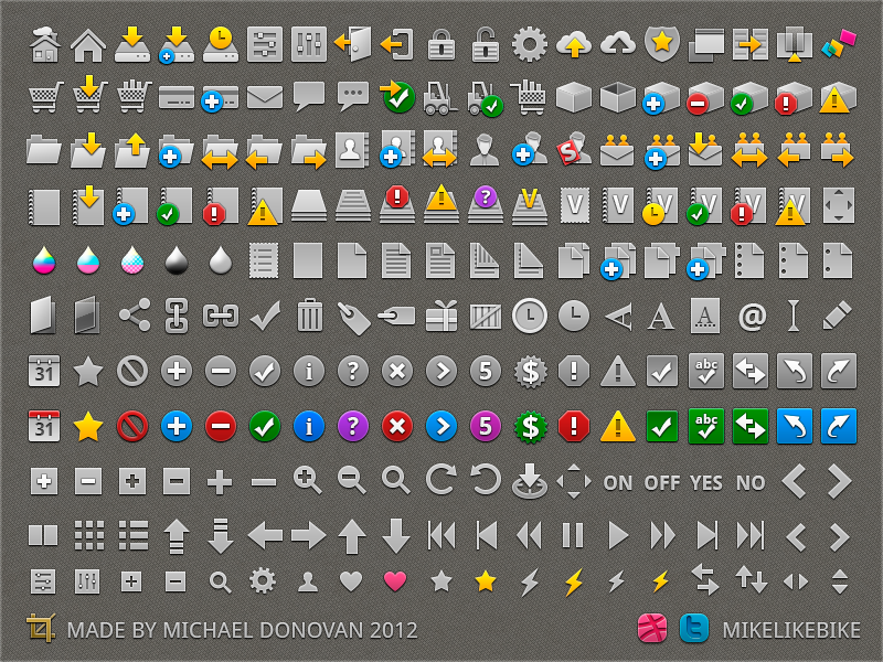 200+ Small Icons (Mimeo UI Full Set) by Mike Donovan on Dribbble
