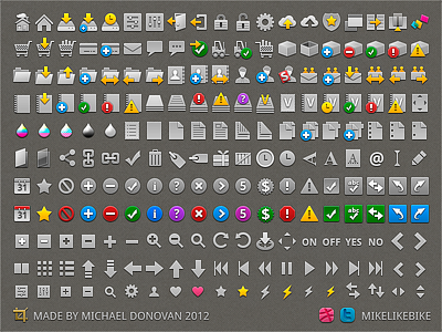 200+ Small Icons (Mimeo UI Full Set) by Mike Donovan on Dribbble
