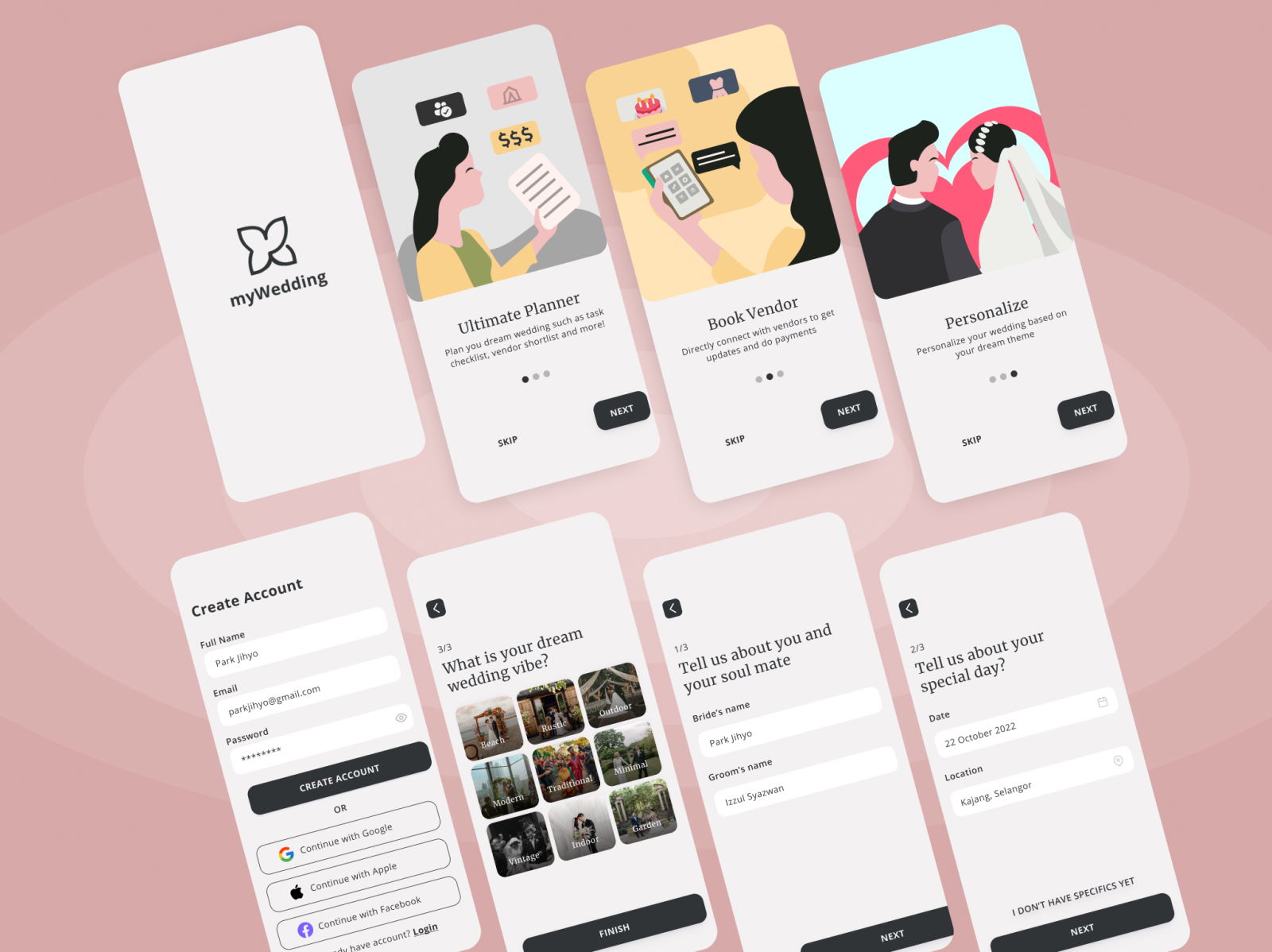 Wedding Planner App - Onboarding UI by Izzul Syazwan on Dribbble