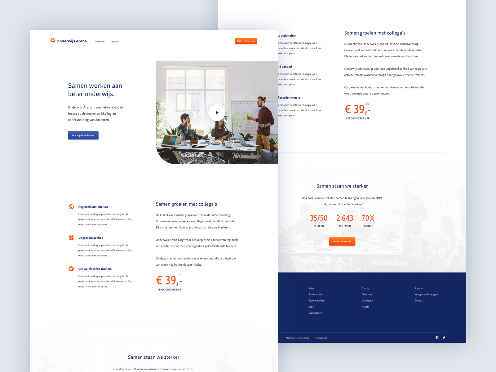Educational Website Homepage 2x by Mathijs Lemmers for Adecon on Dribbble