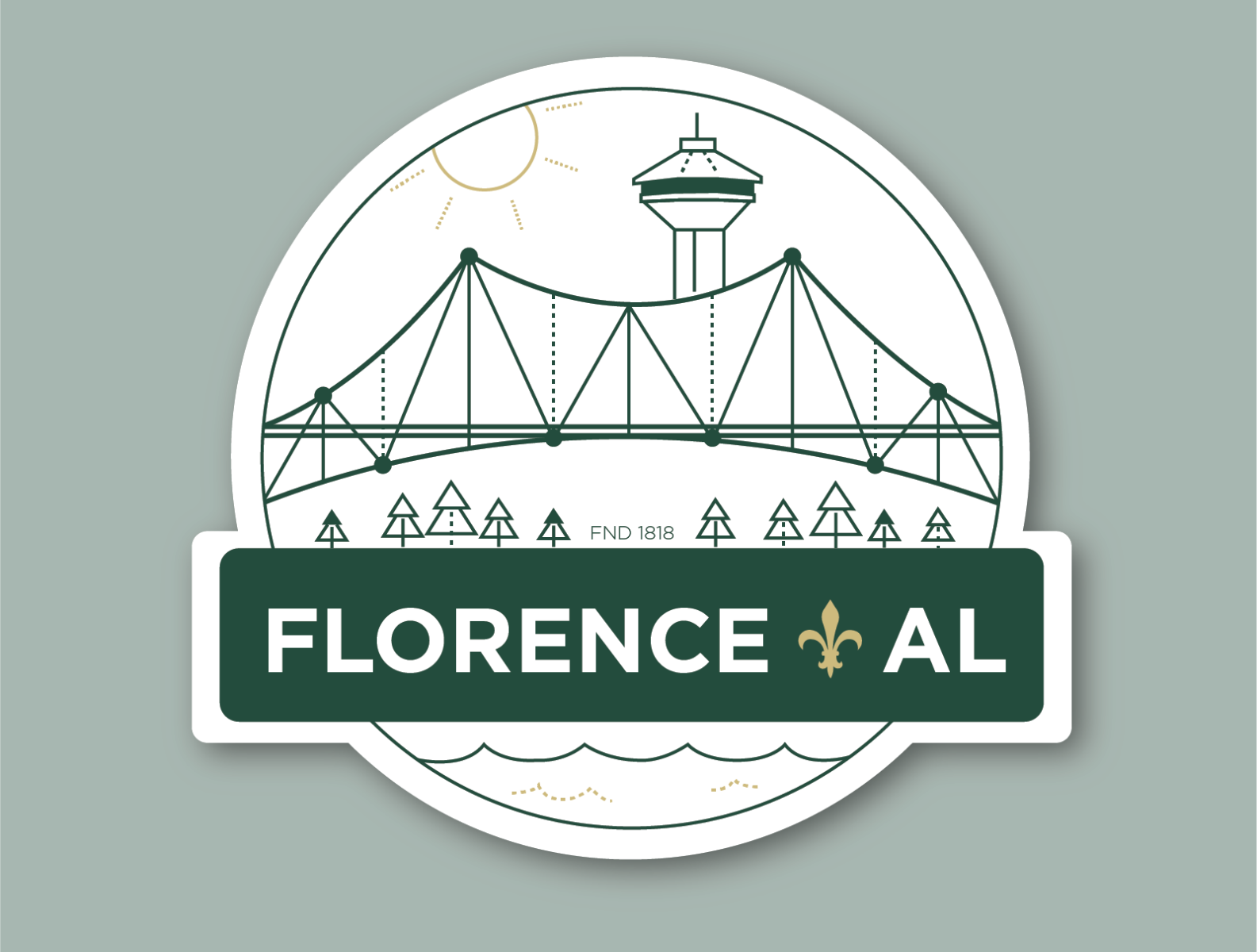 Sticker for Florence, AL by Jessica Meisel on Dribbble