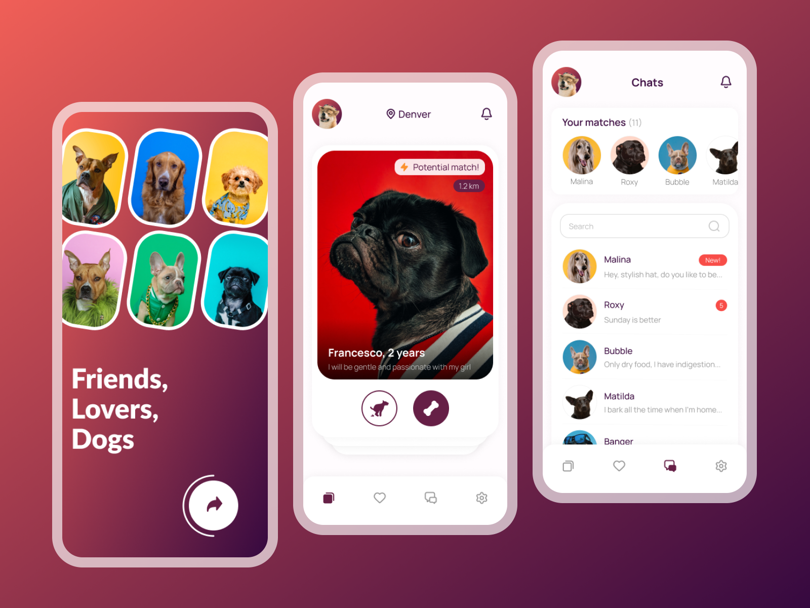 Dating App for Dogs by Anna Khalyavina on Dribbble