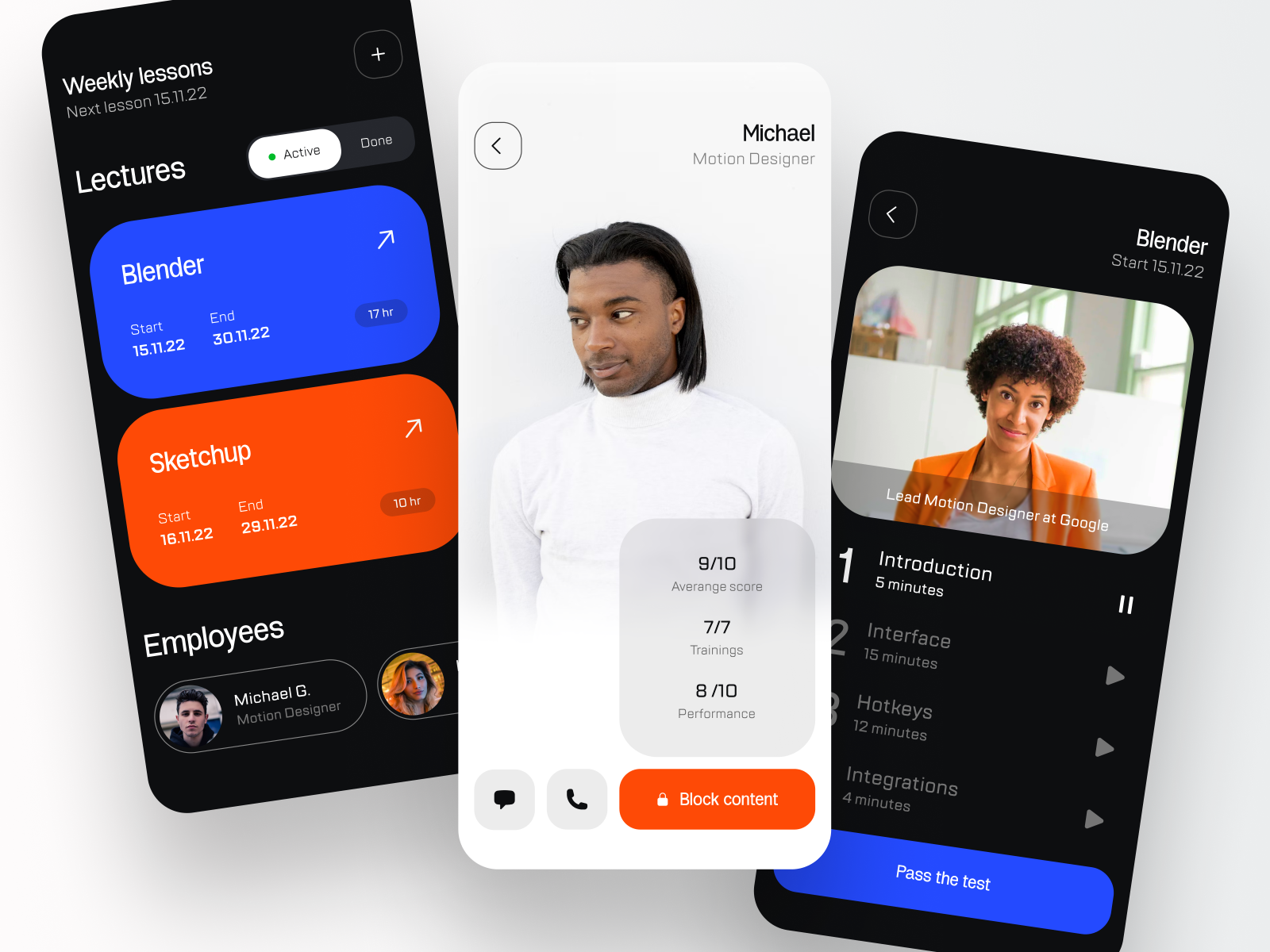 Employee training app by Anna Khalyavina on Dribbble