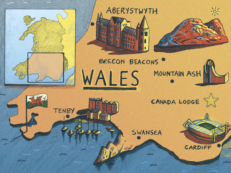 Illustrated Map Of Wales by Haydn Symons on Dribbble