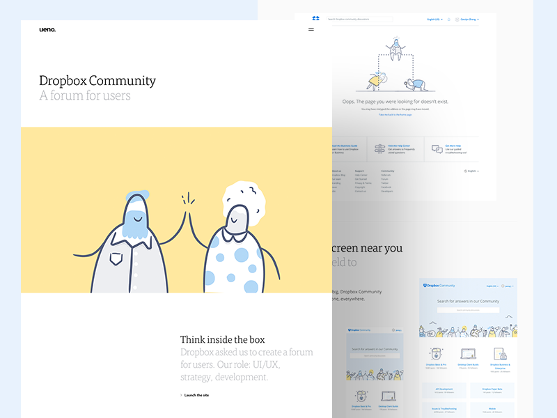 Dropbox Community : Case study by ueno. on Dribbble