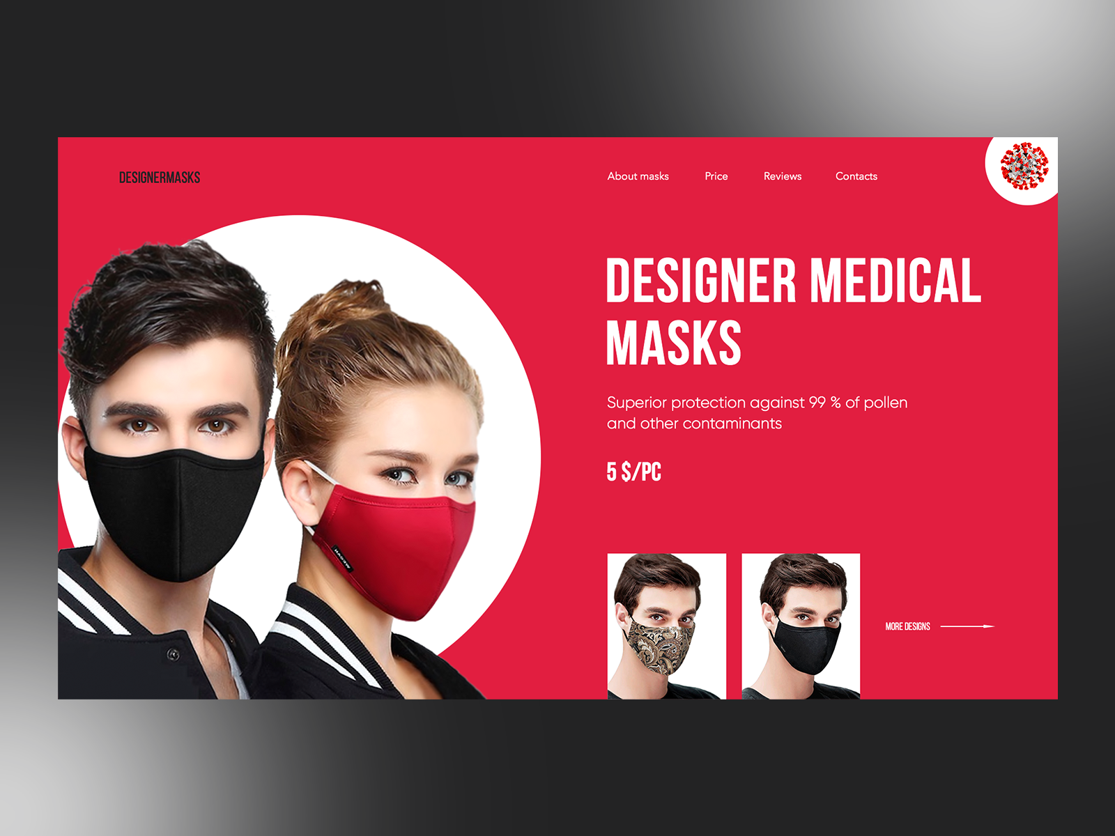 Designer medical masks by Valeriia Lietova on Dribbble