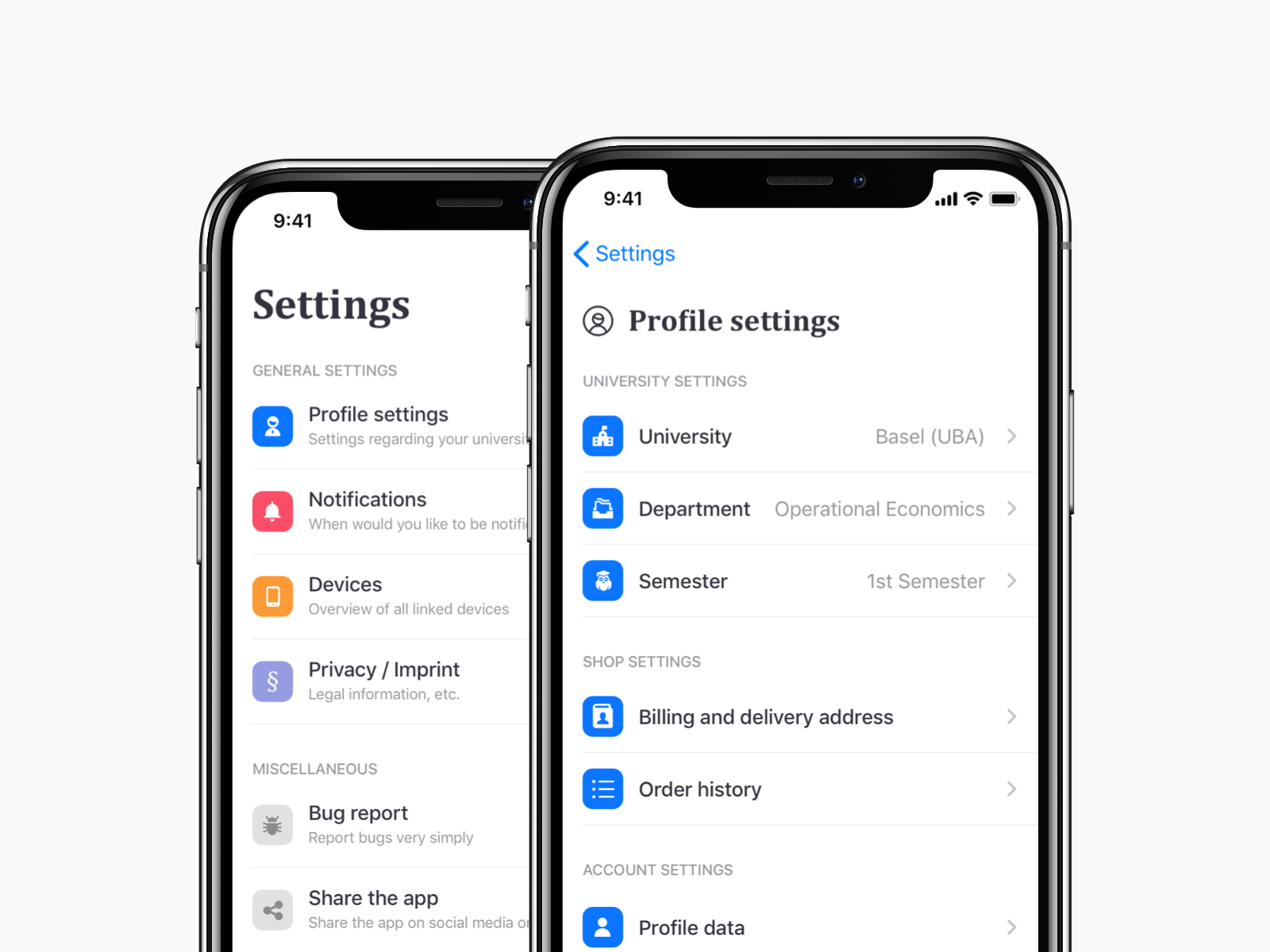 Minimal settings menu by Jan Hoffmann on Dribbble
