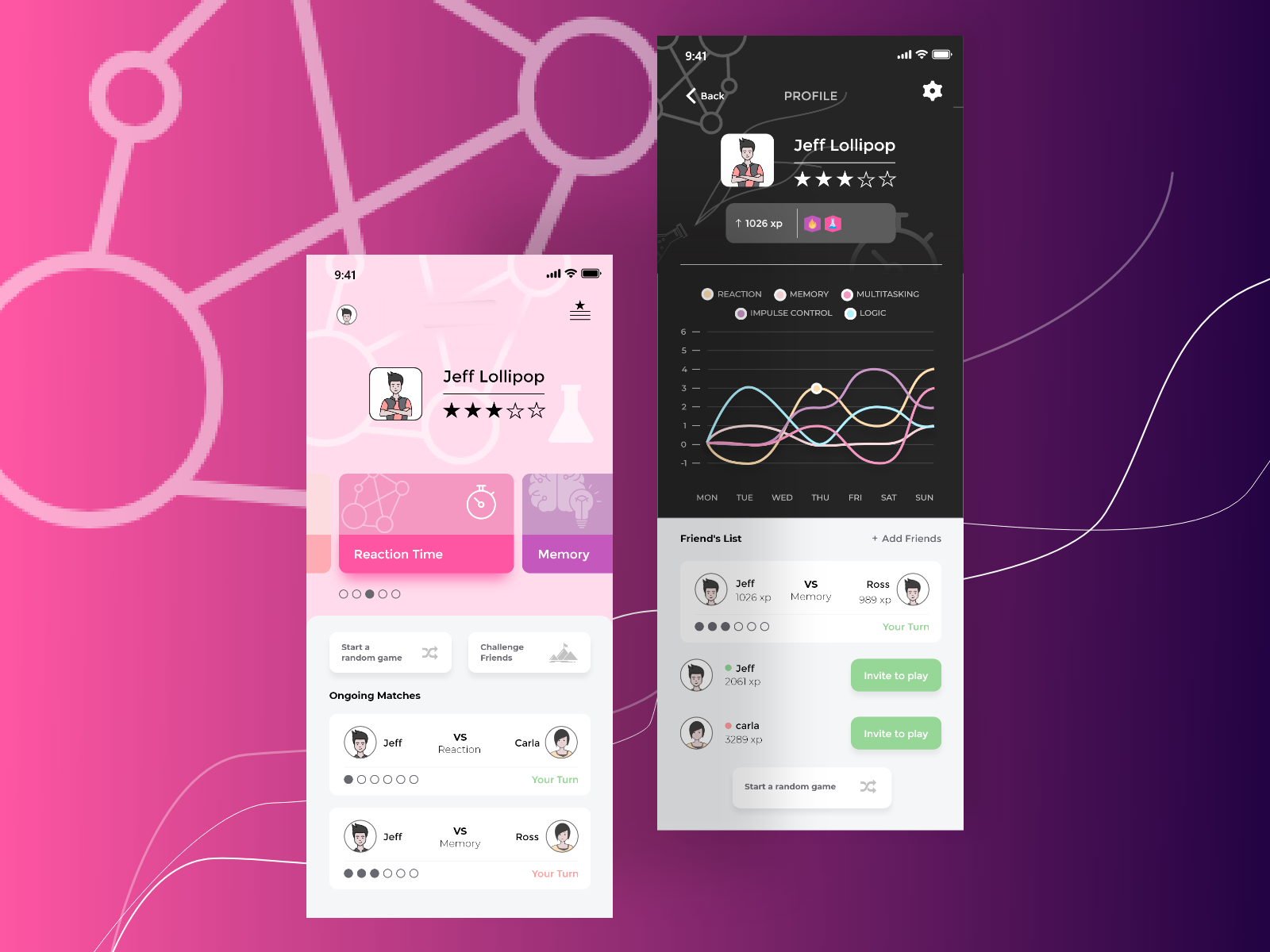 Mobile brain game by lazy kar on Dribbble