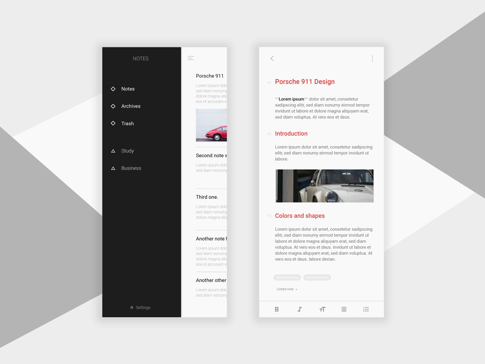 📝 Notes - Minimal note-taking app by Loïc BERNARD on Dribbble