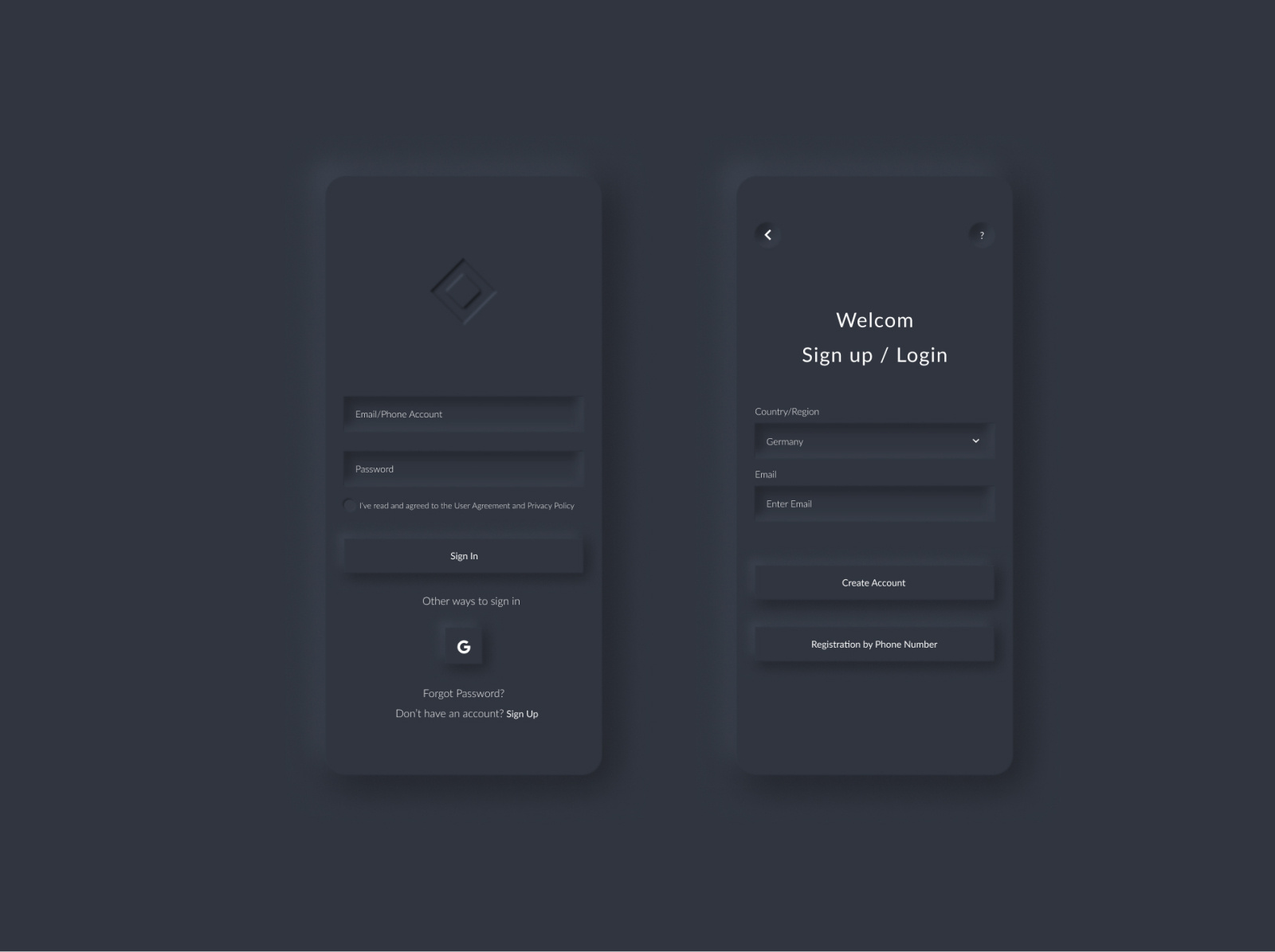 Neumorphism Login by Omid Roshan on Dribbble