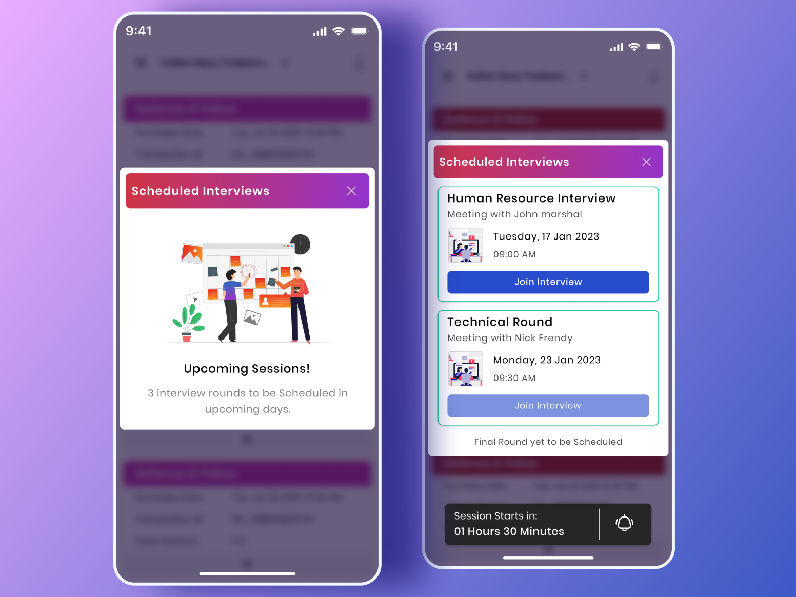 Session Schedule Screens by Robin Singh on Dribbble