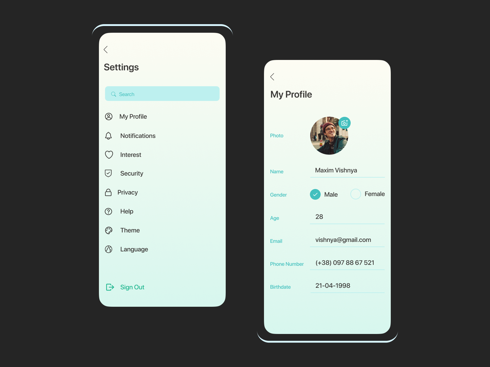 7 Daily UI - Settings by Anna Shkliar on Dribbble