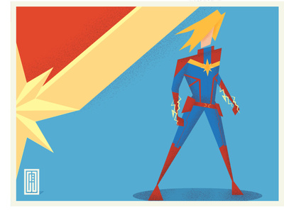 Capten Marvel flat design by Jalpesh Gohil on Dribbble