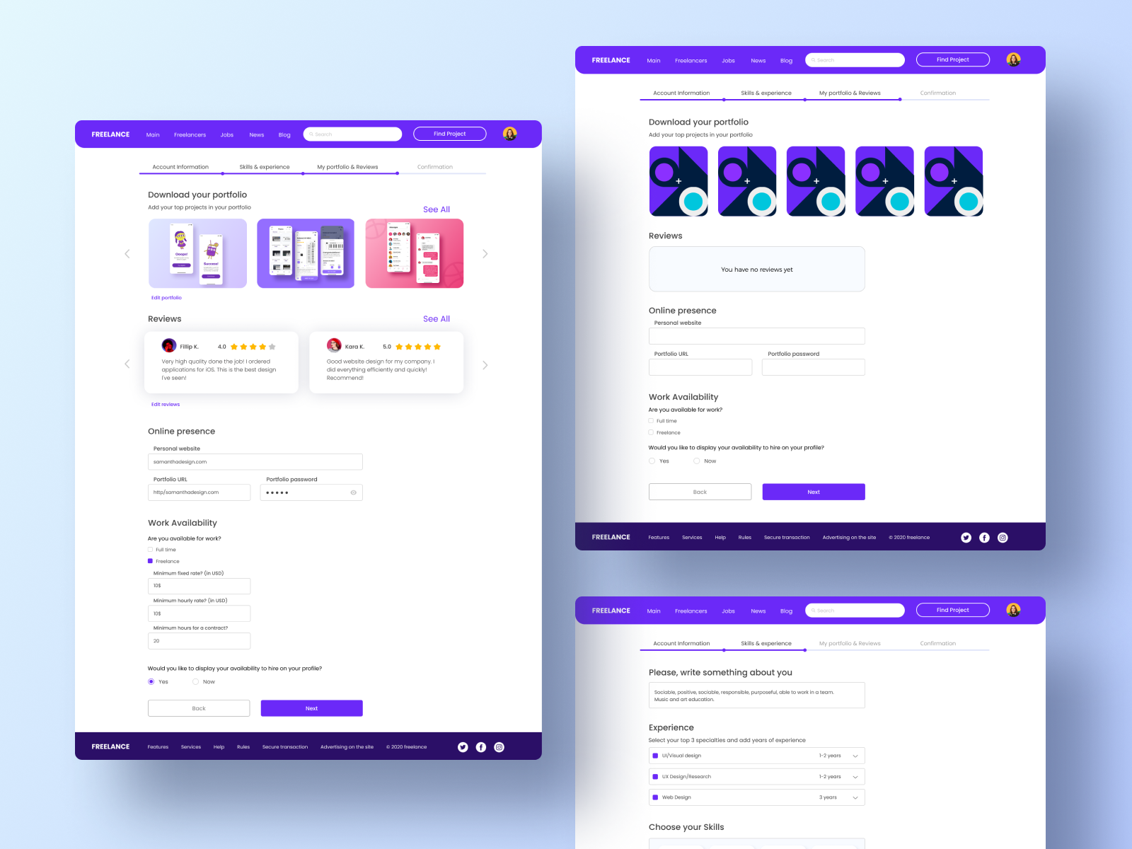 Freelance. Form Register by Anastasia Shalik on Dribbble