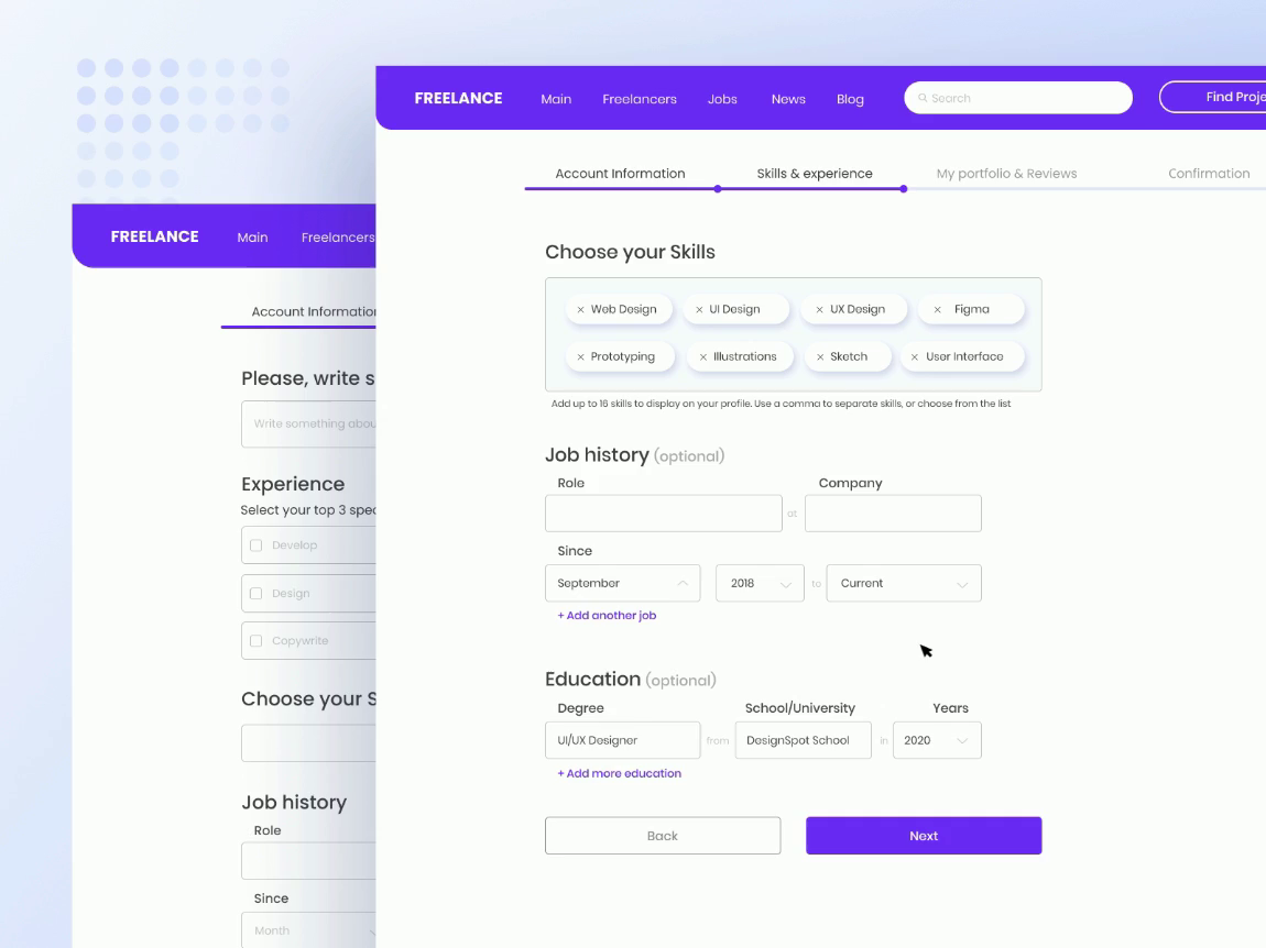 Freelance. Form Register. DropDown by Anastasia Shalik on Dribbble