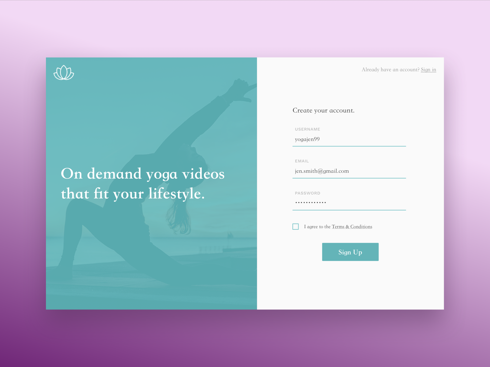 Design Challenge: Signup Page by Loba Design Studio on Dribbble