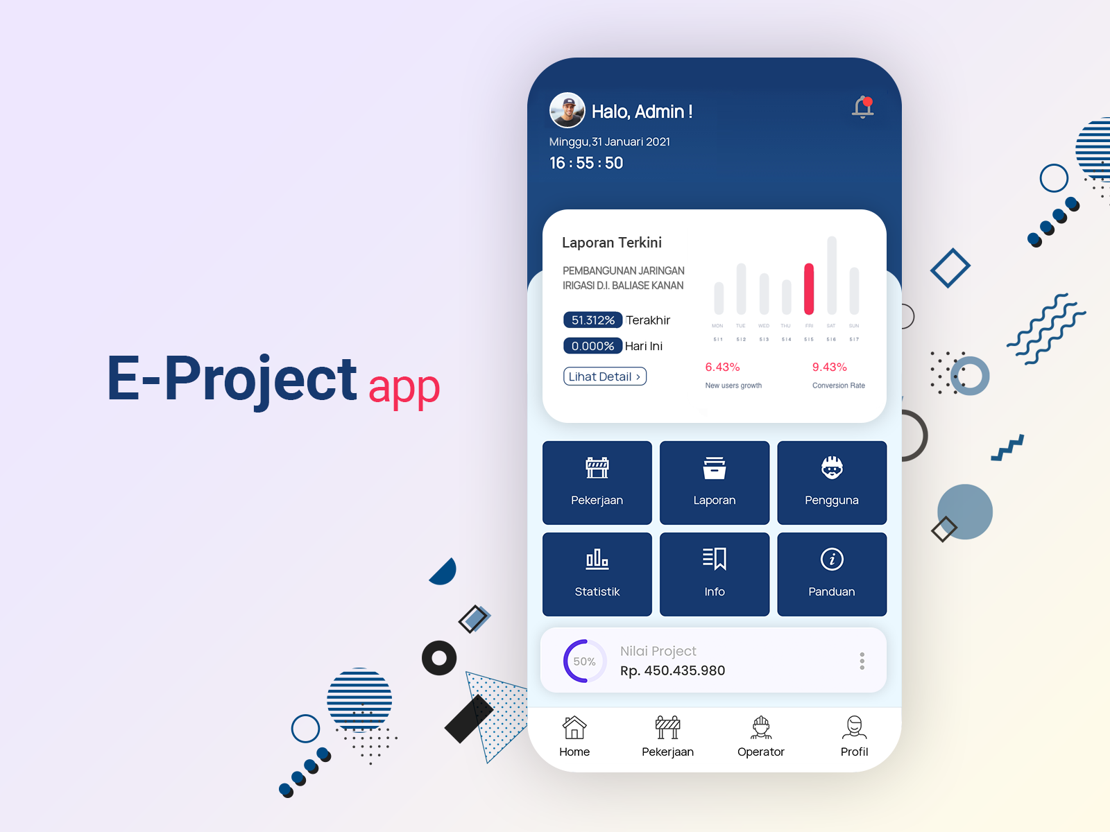 E-Project app by Rizki Gusti Pratama on Dribbble