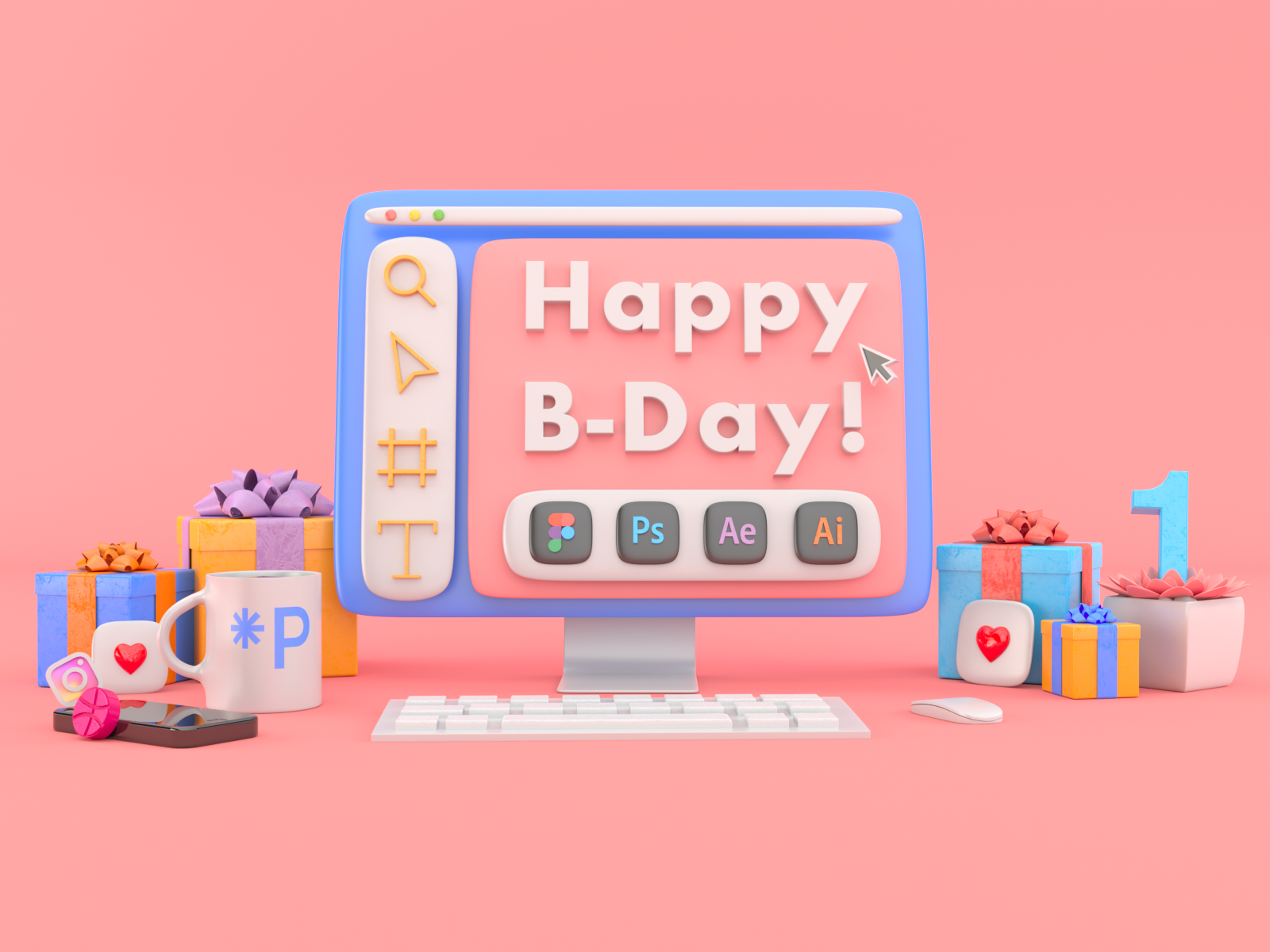 3D Studio's Happy B-Day by Phenomenon Studio on Dribbble