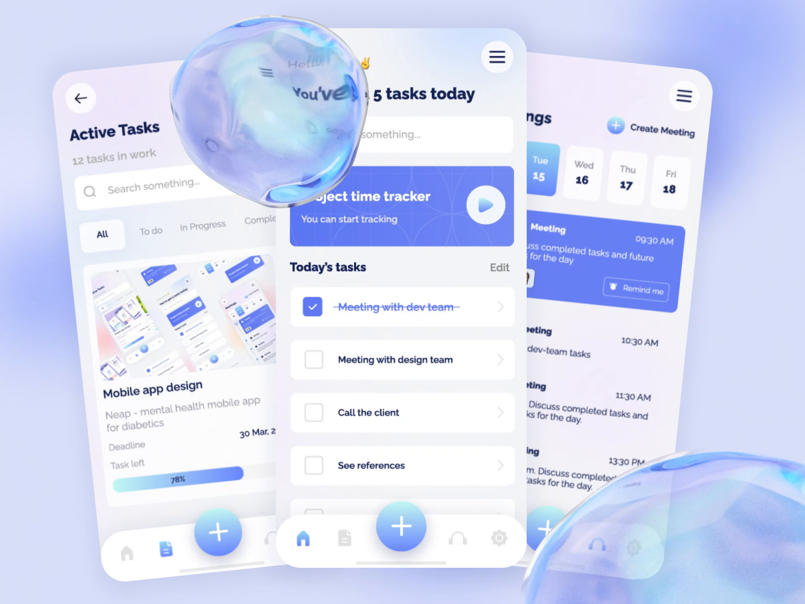 Time management mobile app by Phenomenon Studio on Dribbble