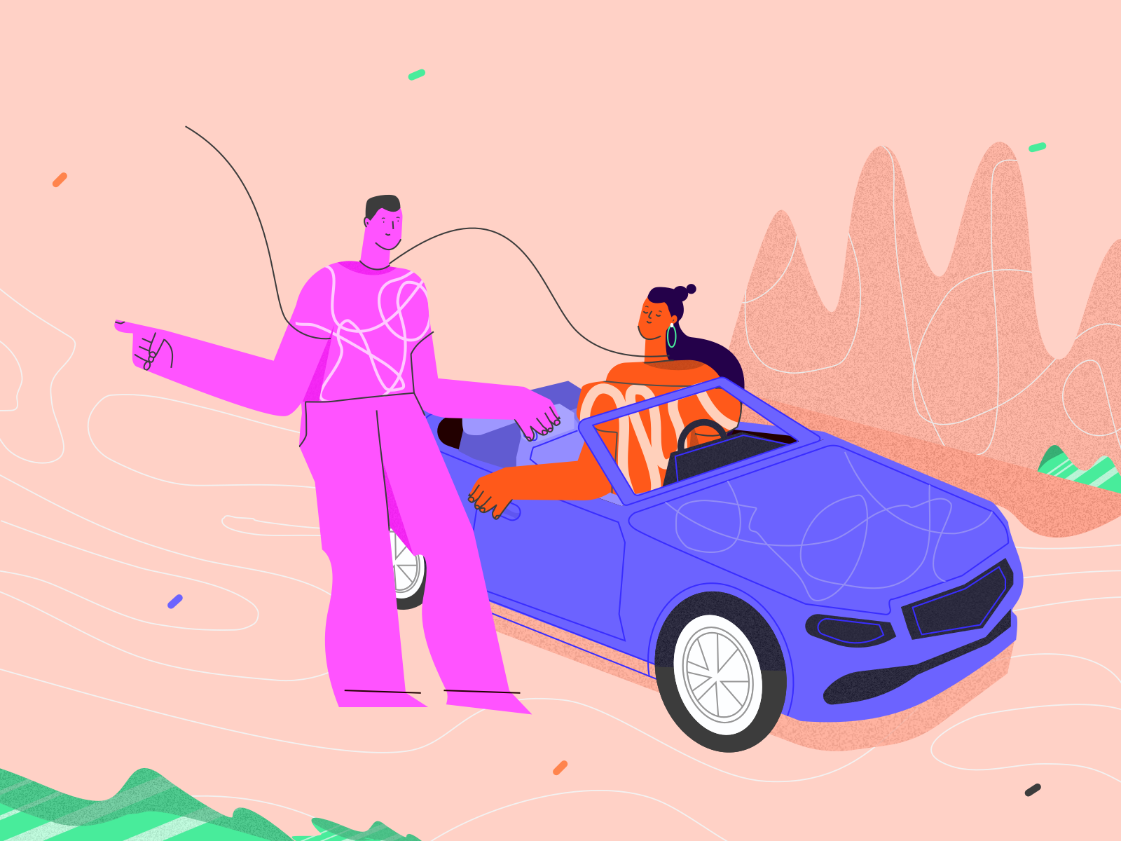 Driving test preparation illustration by Phenomenon Studio on Dribbble