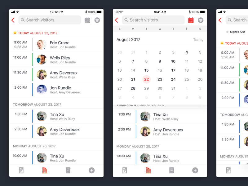 Visitors List by Jon Rundle for Envoy on Dribbble