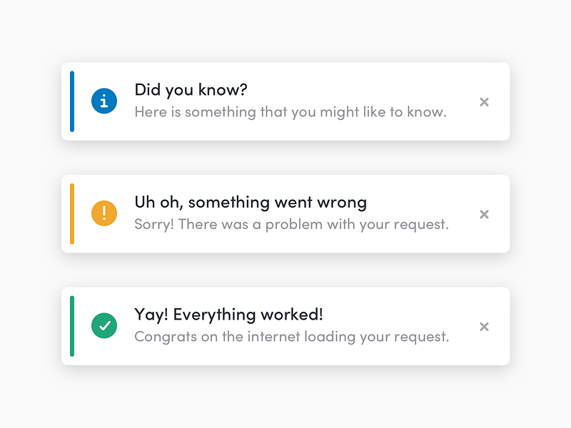 Toast Messages v2 by Jon Rundle for Envoy on Dribbble